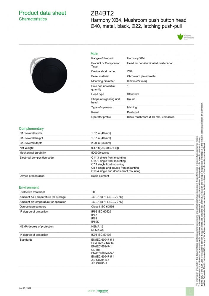 ZB4BT2 technical document page 1
