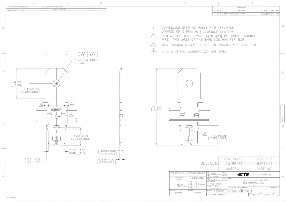 TE Connectivity 63711-2 controlled drawing preview