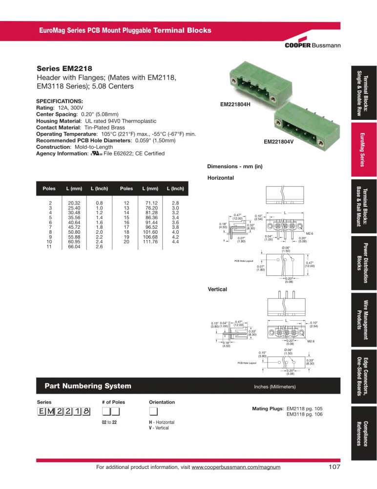 EATON EM2218 series technical document page