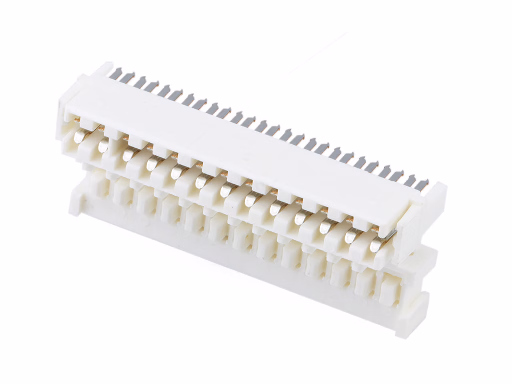 Appli-Mate RAST 2.5 IDT Housing, 2.50mm Pitch, with Side Latches, Female, 5 Circuits, Position Keys A & F Removed, Polarizing Rib Between 1/2