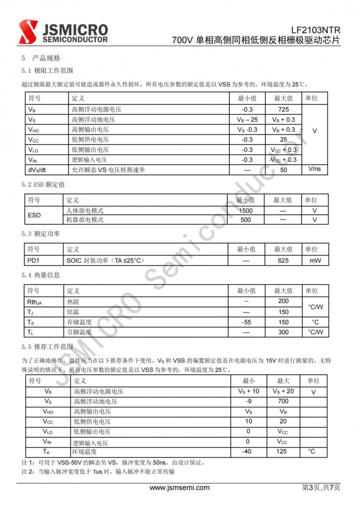 LF2103NTR-JSM datasheet page 3
