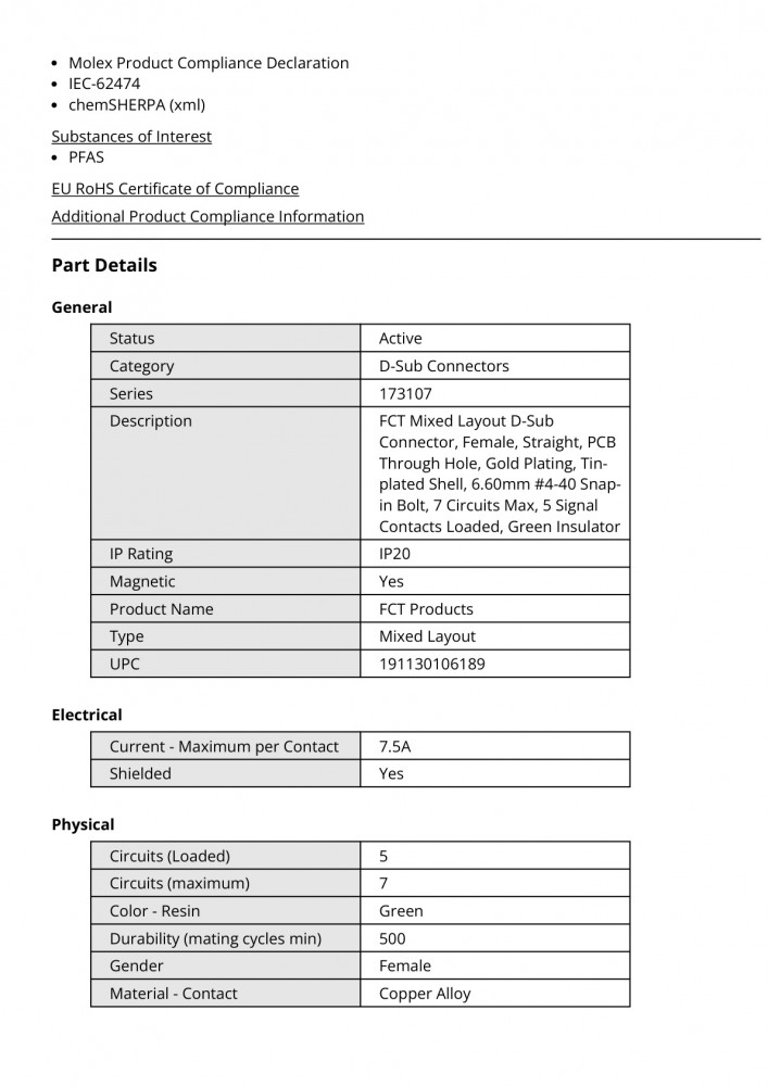 MOLEX 1731071142 drawing preview, page 2