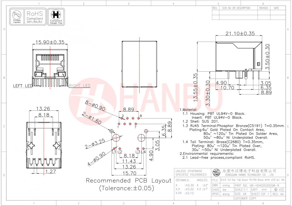 HB-H04G0520DQW-R technical drawing page 1