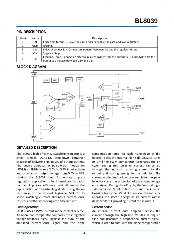 BL8039CB5TR datasheet page 5