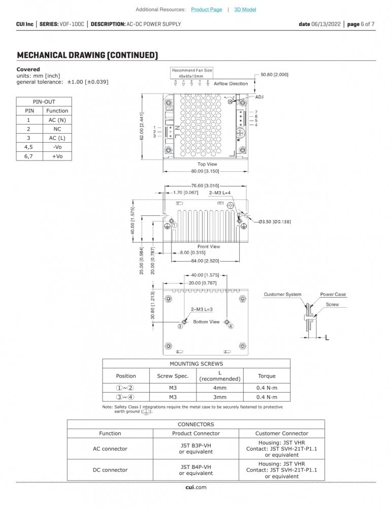 VOF-100C datasheet page 6
