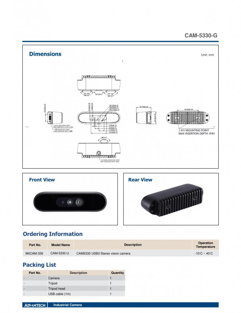 CAM-5330-U technical document page 2