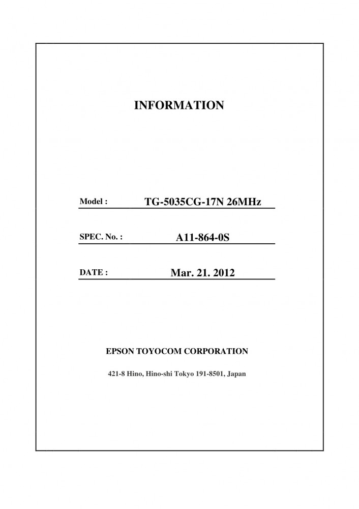 EPSON TG-5035CG-17N specification page 1