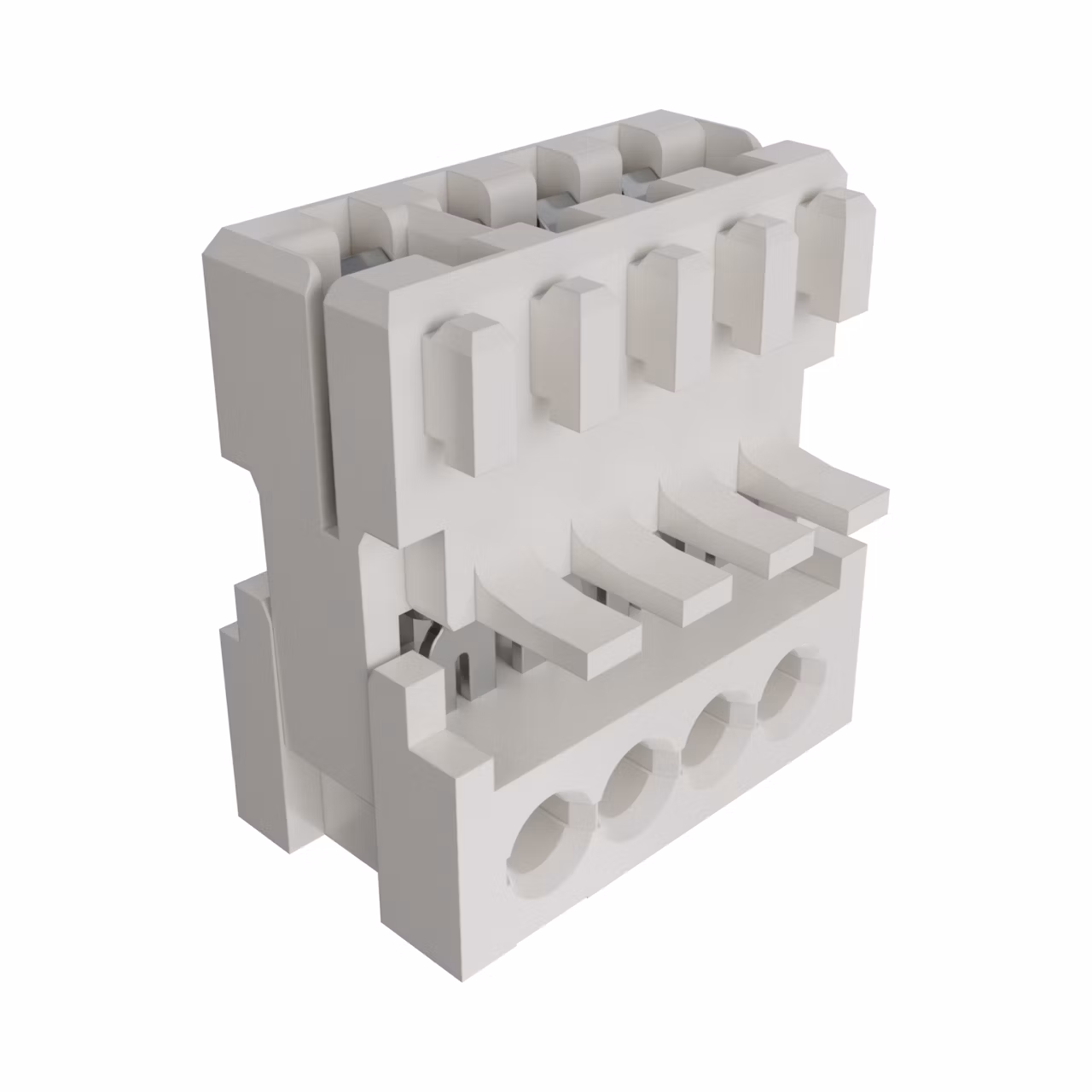 Appli-Mate RAST 2.5 IDT Housing, 2.50mm Pitch, Female, 14 Circuits, Beaded Terminal, Position Keys A & O Removed, Slotted Endwalls, Polarizing Rib Between Circuits 2 & 3