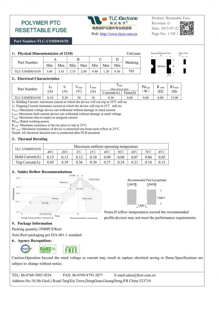 TLC-USMD010/50 technical document