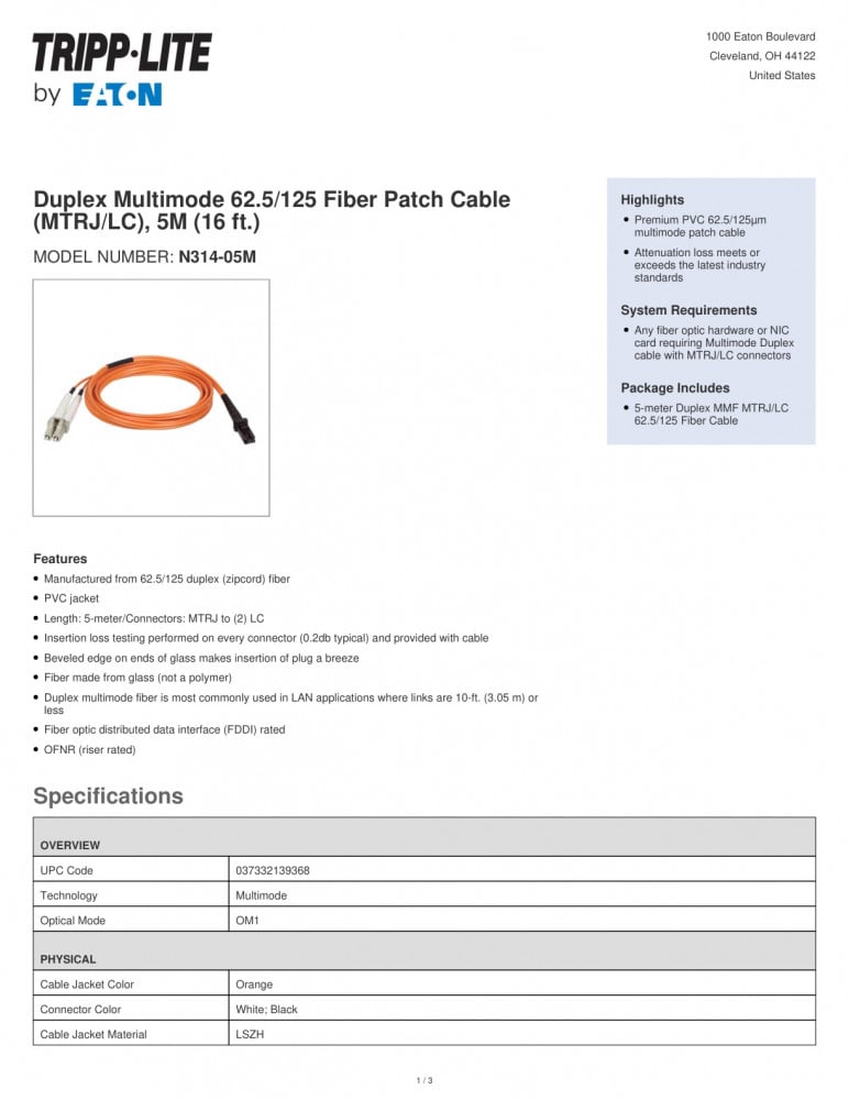 N314-05M technical document page 1