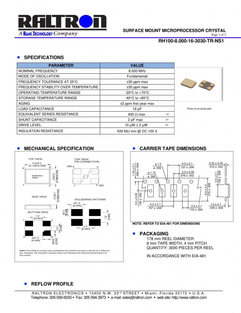 RH100 series technical document page 1