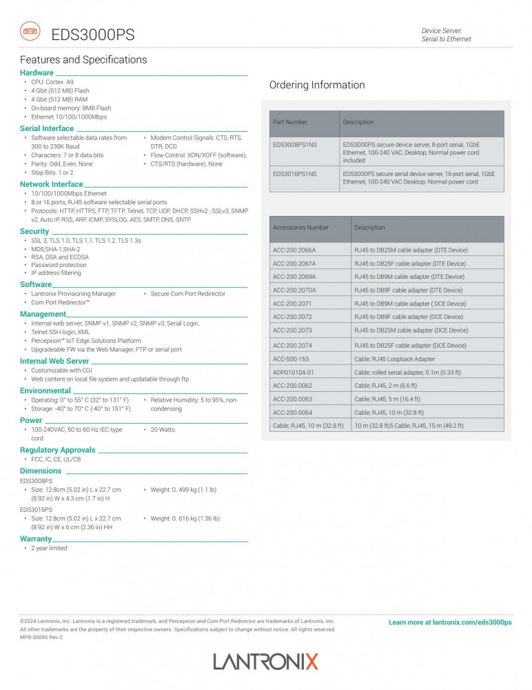 EDS3000PS technical document page 2