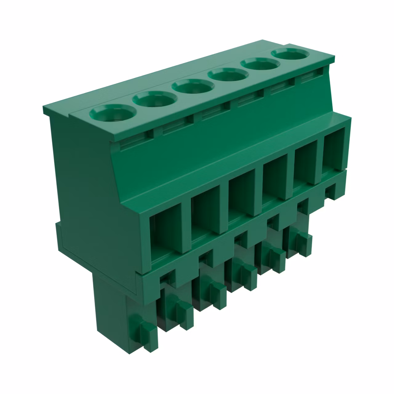 3.81mm Pitch Eurostyle Vertical Plug, with Standard Imprinting, Front Wire Entry, Green Housing, 6 Circuits for sale