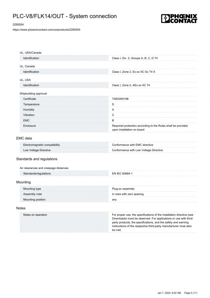Phoenix Contact 2295554 documentation page 5