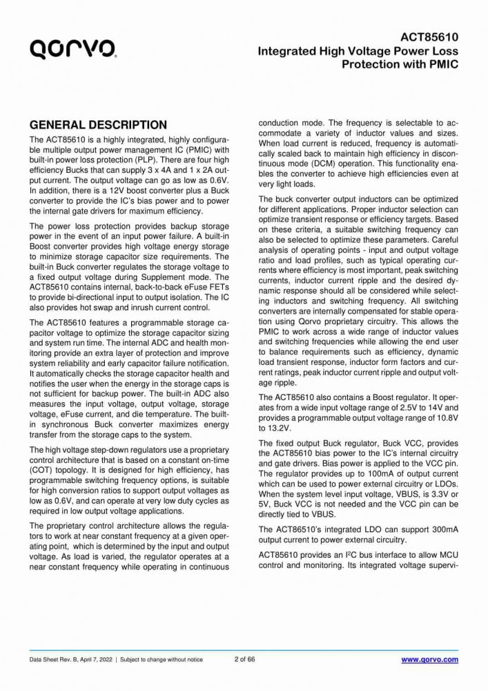 ACT85610 datasheet page 2