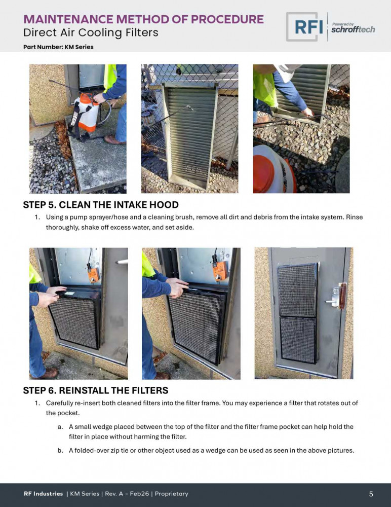 RF Industries DAC filter maintenance document page 5