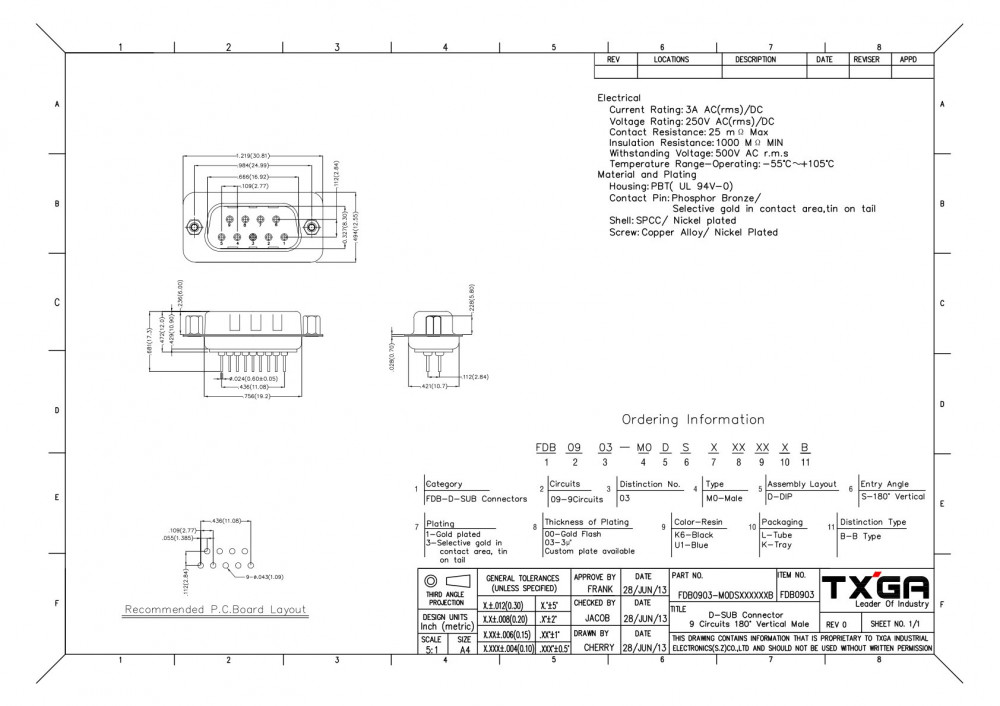 FDB0903-M0DS100U1KF technical drawing page 2