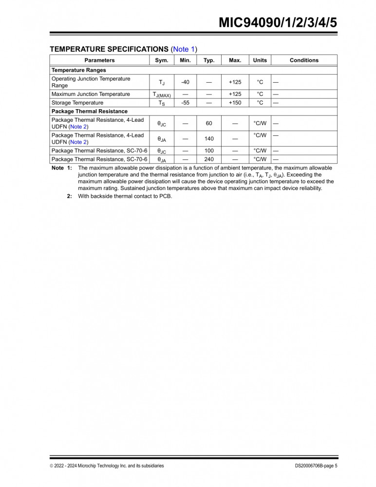 MIC94091 datasheet preview, page 5