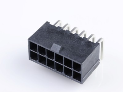 Mini-Fit Jr. Reflow Solder Capable Header, Right-Angle, Dual Row, 12 Circuits, without Mounting Peg, Tin (Sn) Plating, Glow-Wire Capable, Tray for sale