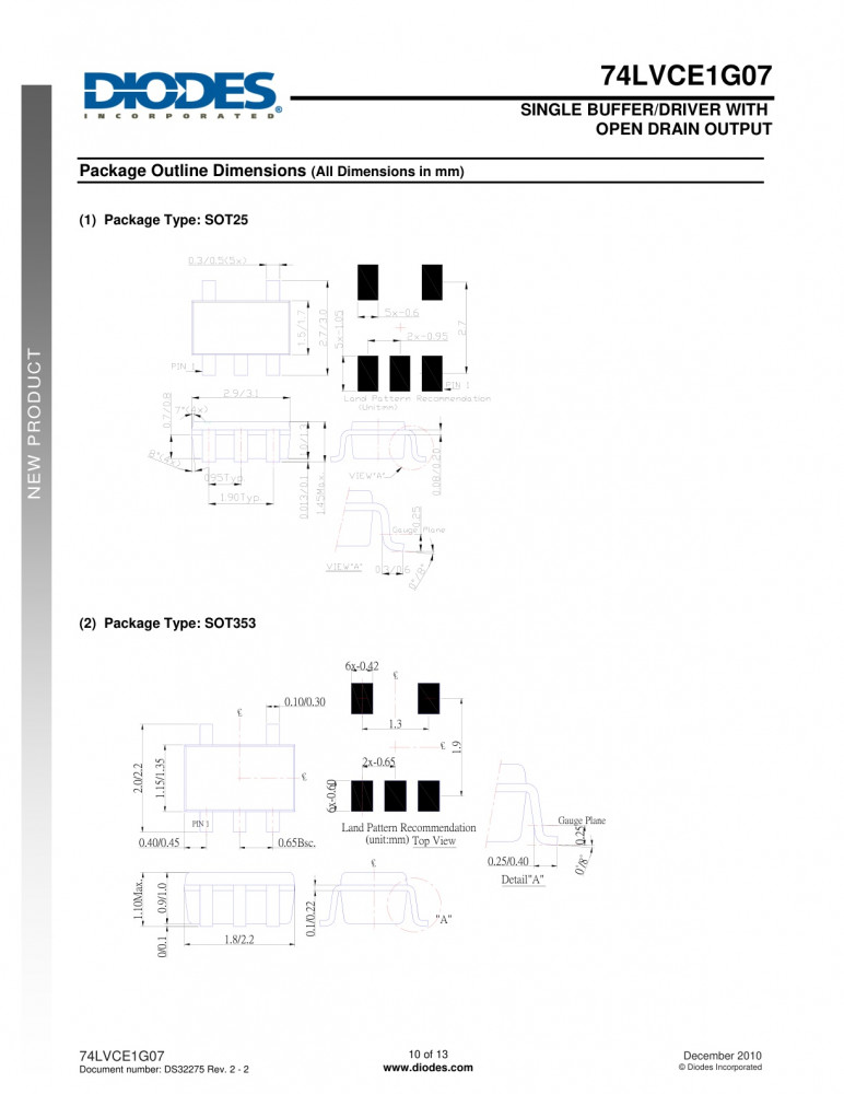 74LVCE1G07FZ4-7 datasheet page 10