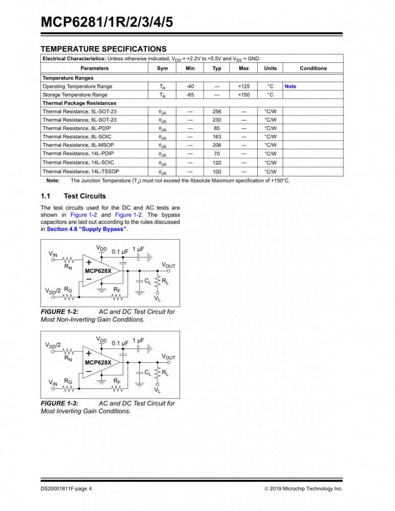MCP6285 datasheet page 4