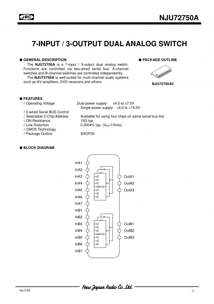 NJU72750A datasheet page 1