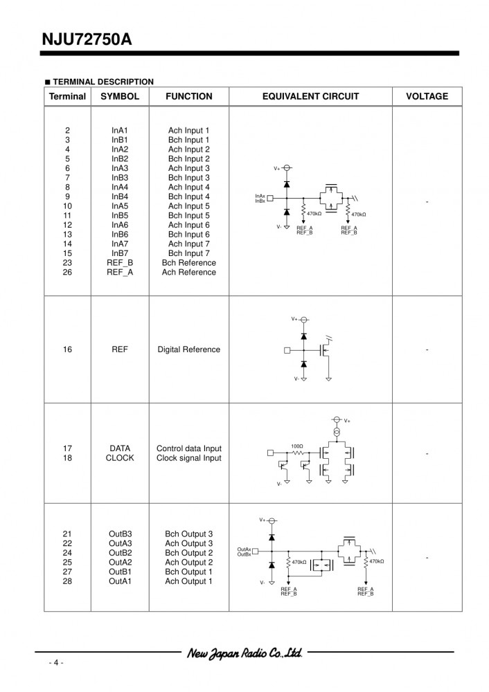 NJU72750A datasheet page 4