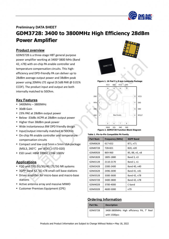 GDM3728 technical document page