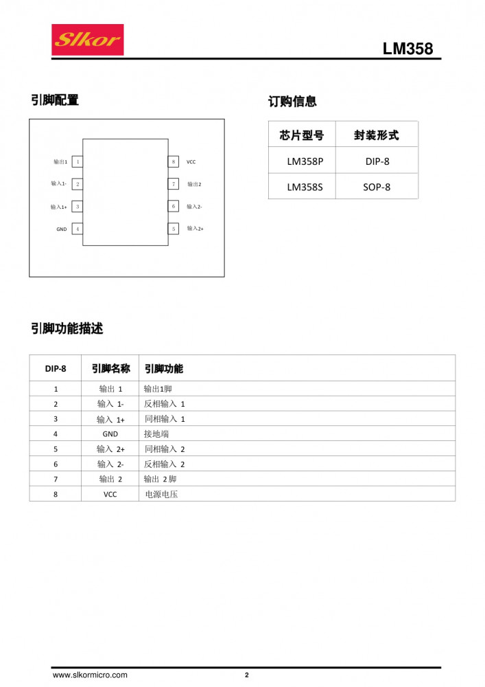 LM358P datasheet page 2