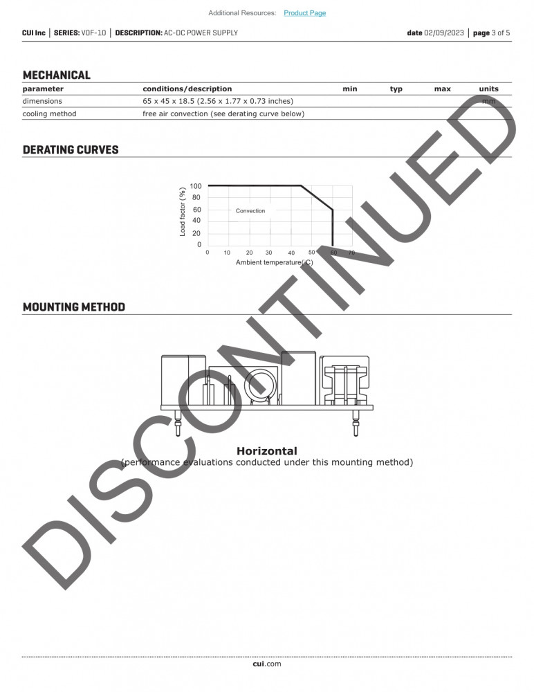 VOF-10-24 datasheet page 3