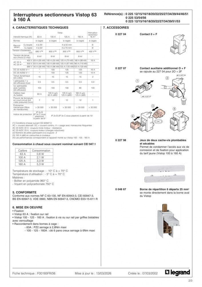Legrand Vistop technical document page 2