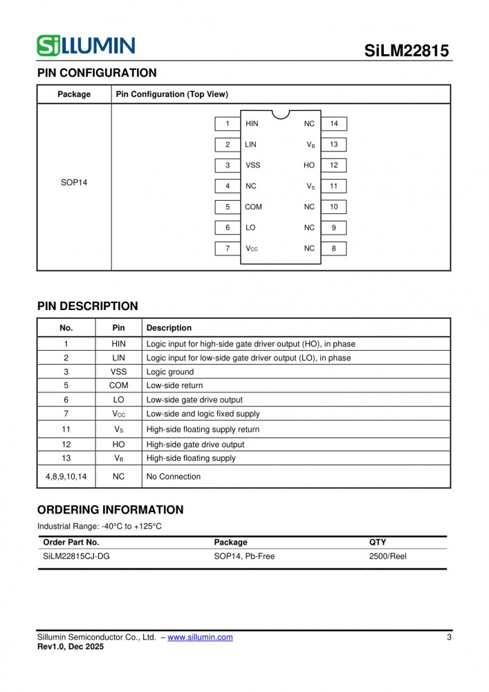 SiLM22815 datasheet page 3