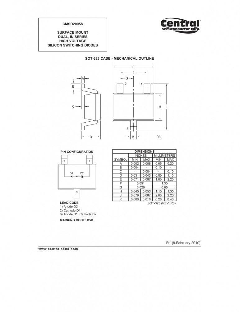 CMSD2005S TR PBFREE datasheet page 2
