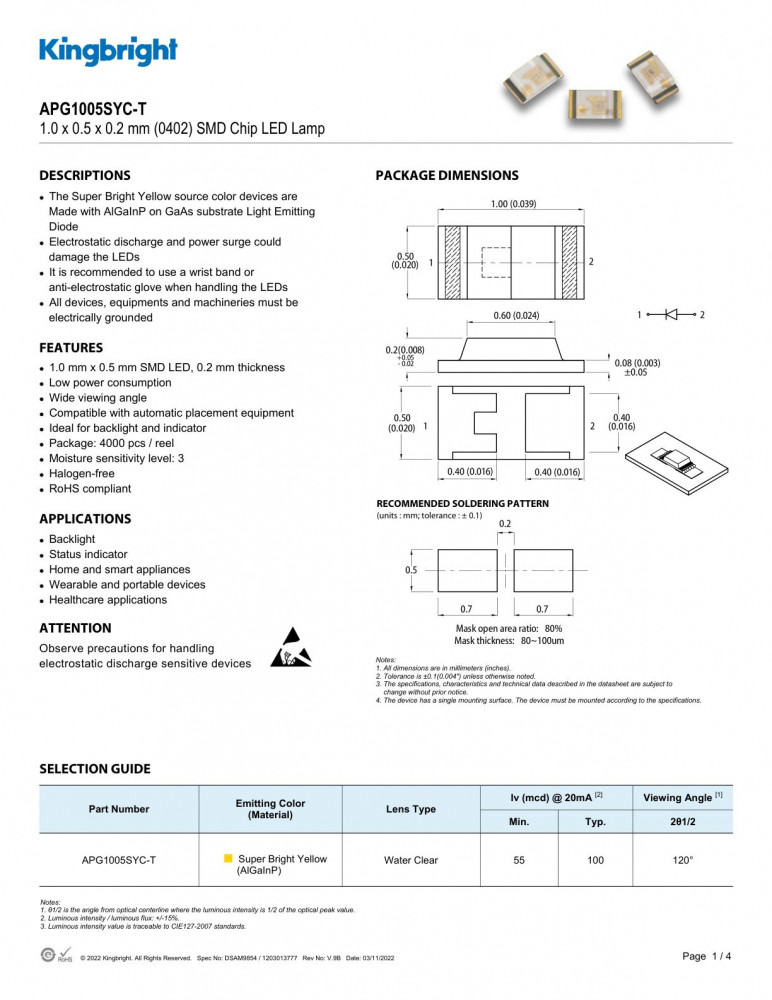APG1005SYC-T datasheet page 1