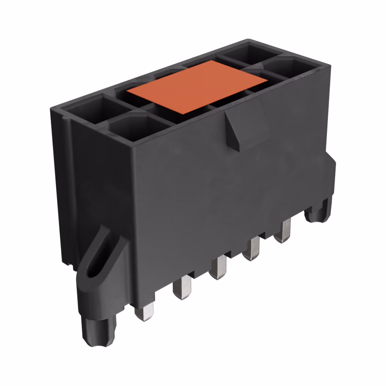 Mini-Fit Jr. Reflow Solder Capable Header, 4.20mm Pitch, Dual Row, Vertical, 8 Circuits, 1.57mm PCB Thickness, with PCB Pegs, LCP Housing, with Tin (Sn) Plating, Glow-Wire Capable, Tape and Reel