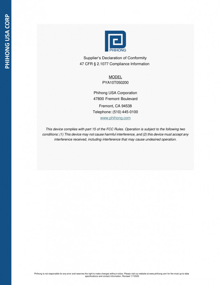 PYA10T050200 technical document, page 5