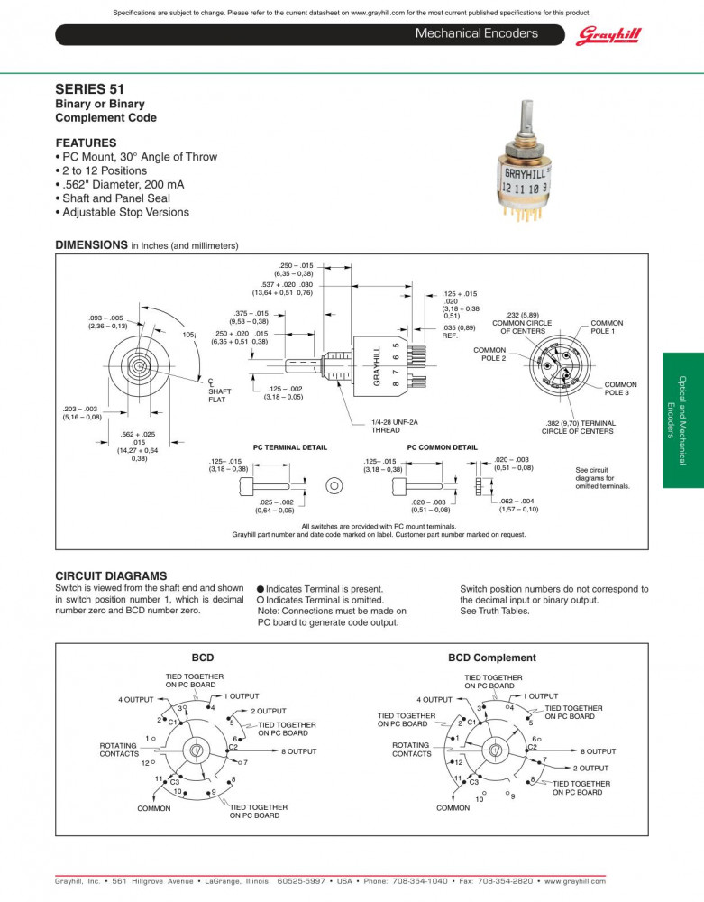 Grayhill Series 51 technical document page 8