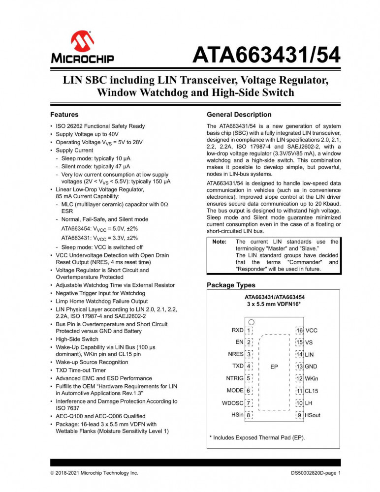 ATA663431 technical document page 1