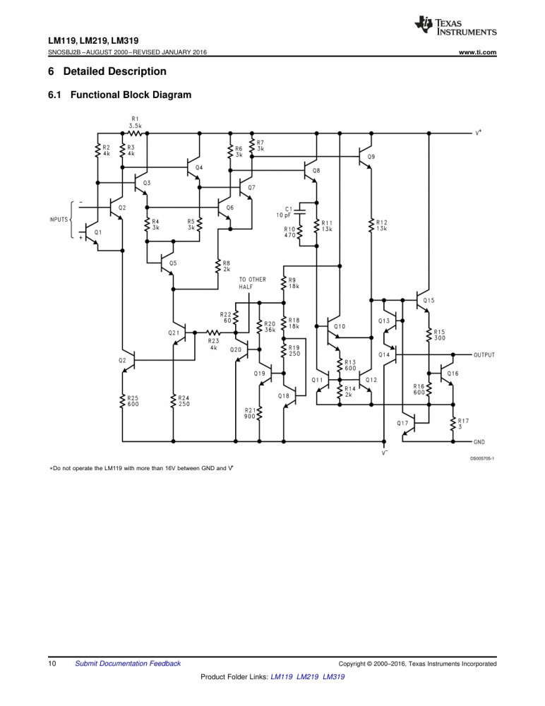 LM119W/883B datasheet page 10
