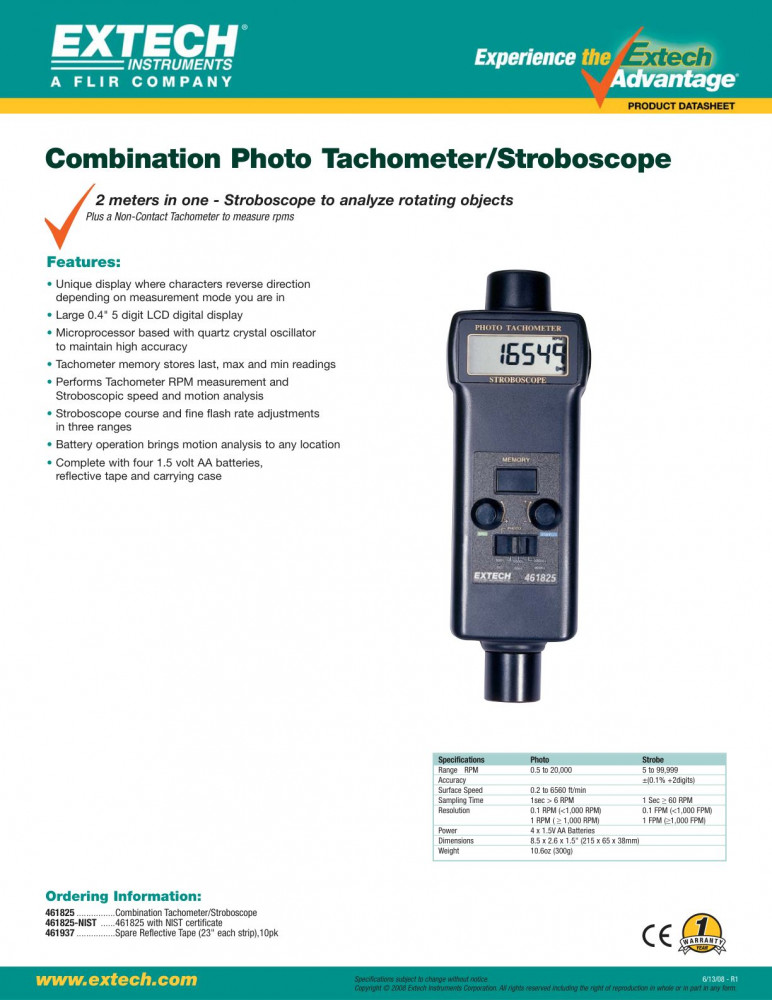 JRH Electronics model 461825 product documentation preview