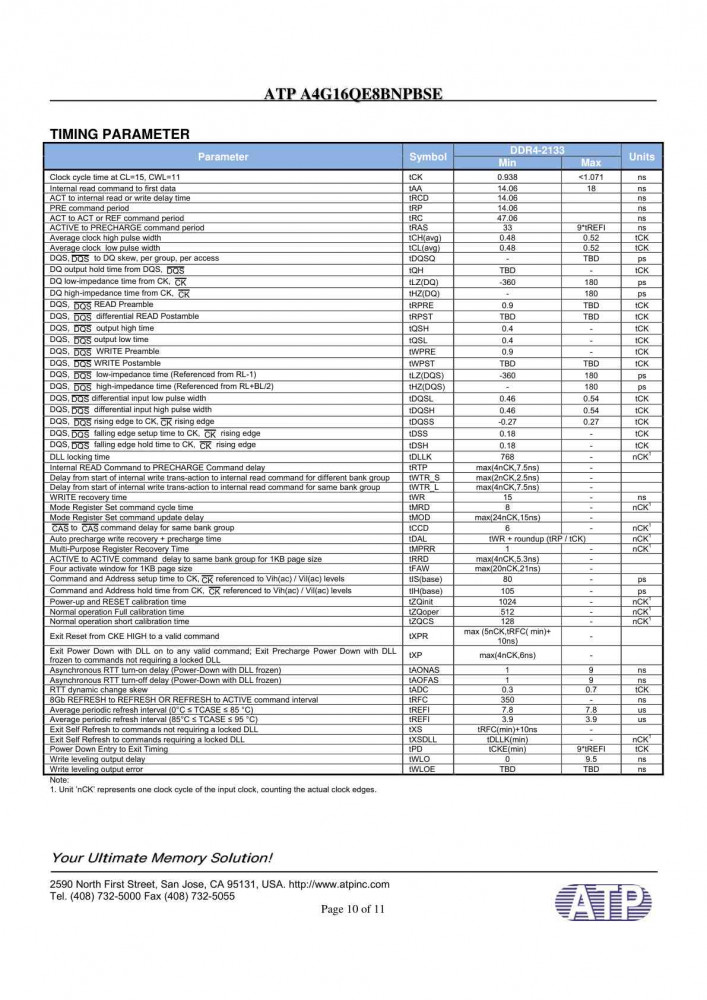 A4G16QE8BNPBSE datasheet preview, page 10
