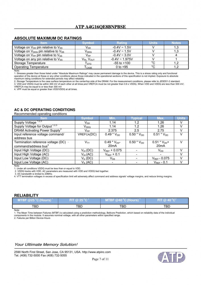 A4G16QE8BNPBSE datasheet preview, page 7