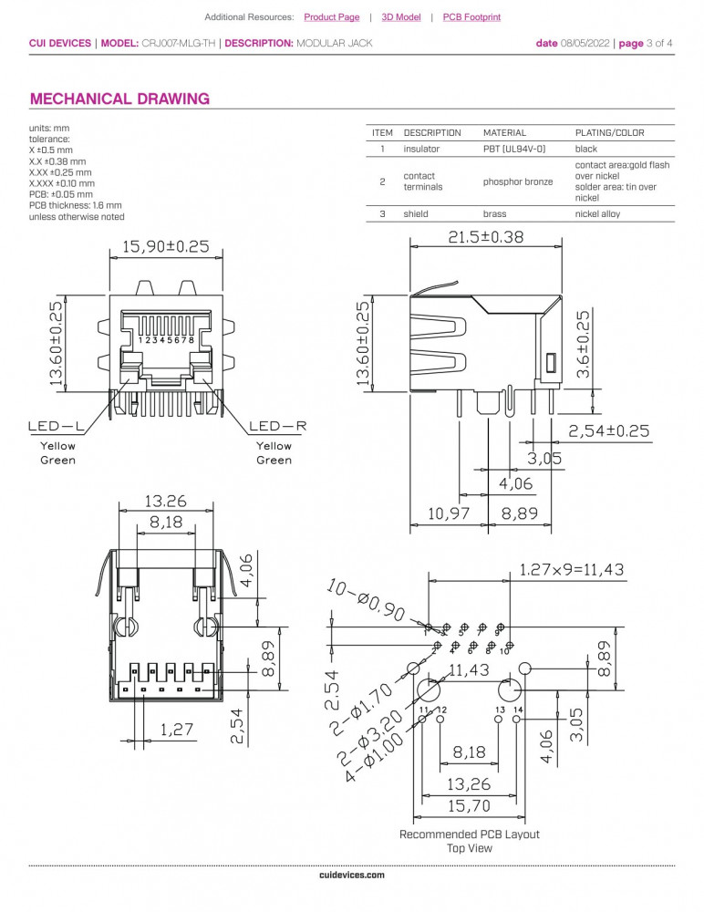 CRJ007-MLG-TH datasheet page 3