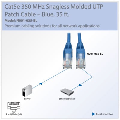 EATON N001-035-BL Modular Ethernet Cable (RJ45) for sale