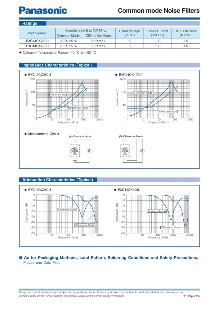Panasonic EXC14CX series technical document page 2
