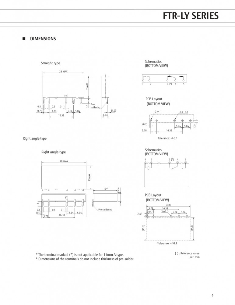 FTR-LY series datasheet page 5