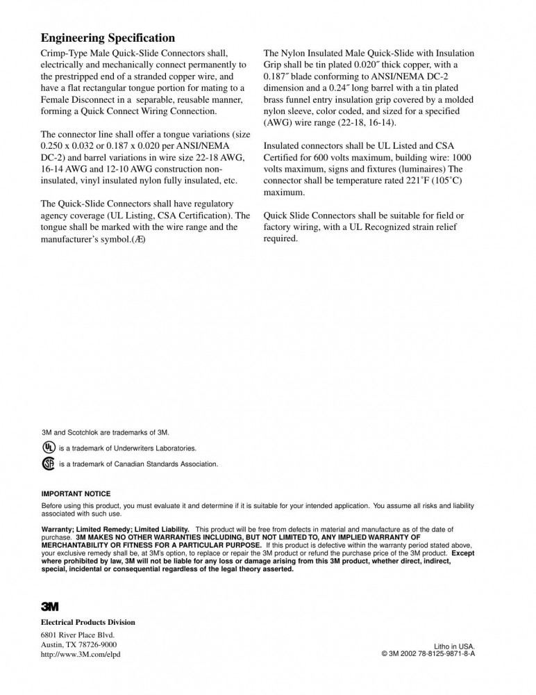 MNG18-187DMK technical datasheet page 2