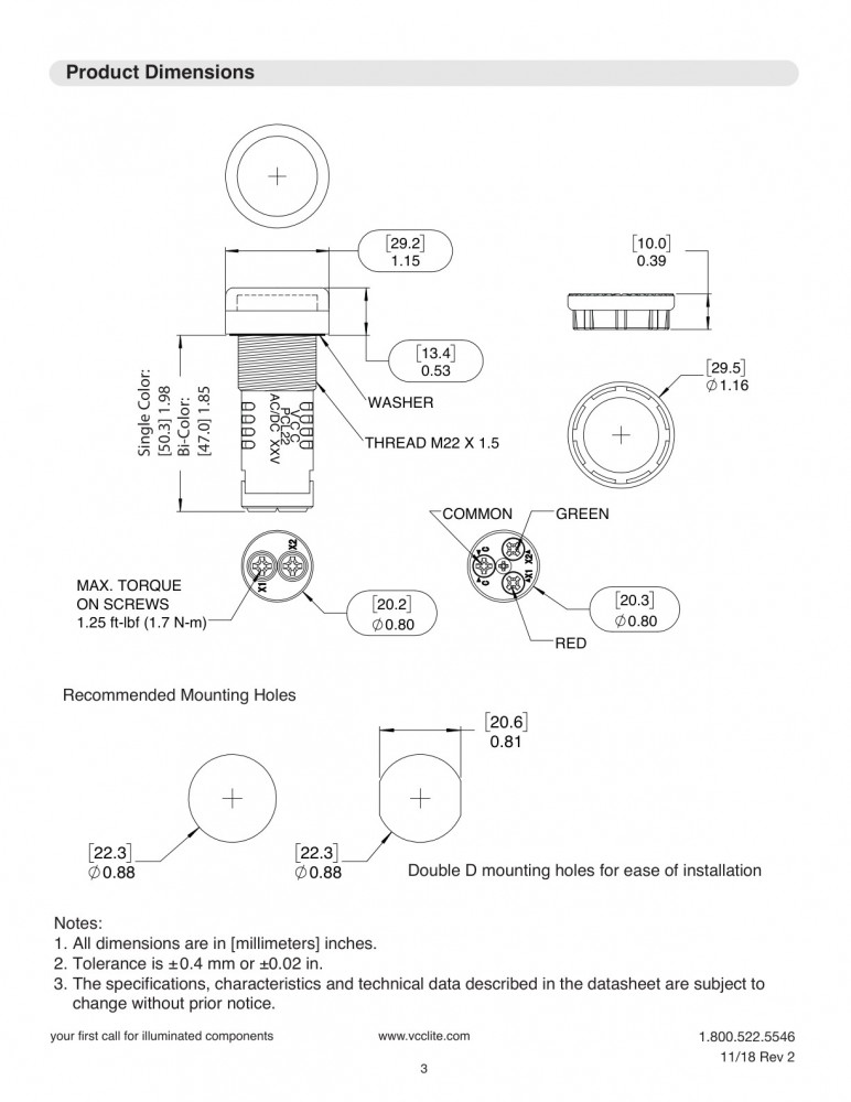 PCL22 series datasheet page 3