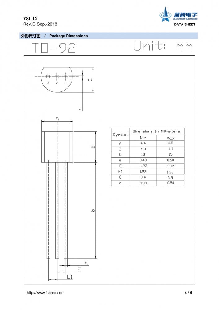 BLUE ROCKET 78L12 datasheet page 4