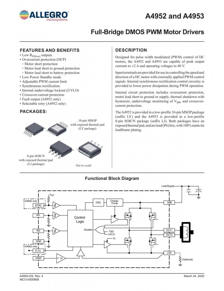 A4952 datasheet page 1